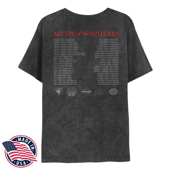 Alien Radio Music Of The Spheres World Tour 2024 Tee Shirt – Coldplay ...